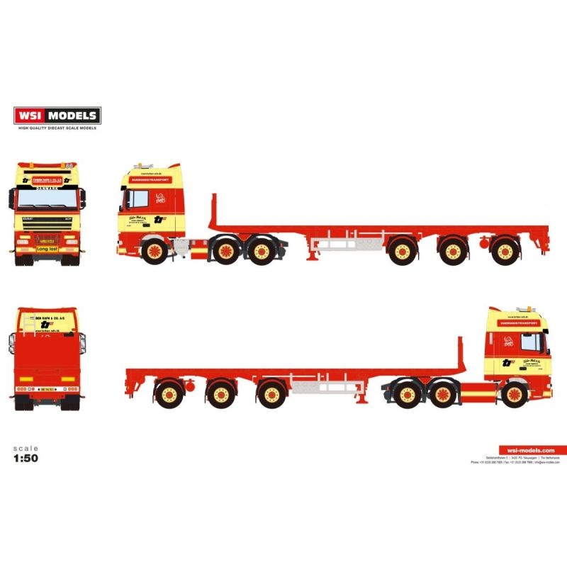 01-4446 - WSI - DAF XF95 SSC 6x2 mit 3achs Flachbettauflieger - Torben ...